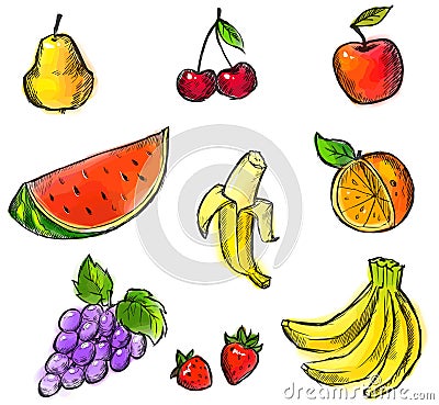 Gorgeous Shiny Fruit Icon Set Stock Vector - Illustration of berry ...