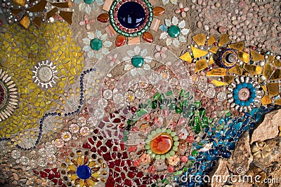 Colorful Glass Mosaic Art And Abstract Wall Stock Photo - Image: 49178975