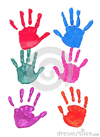 Hand Print Color Art Craft Trace Paint Stock Illustration ...
