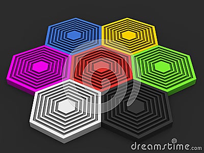 Colorful Hexagon Wheel Royalty-Free Stock Image | CartoonDealer.com ...
