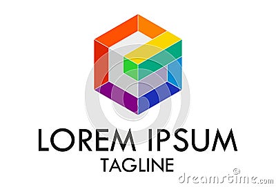 Colorful Hexagonal Polygon App Logo Icon Design Cartoon Vector ...