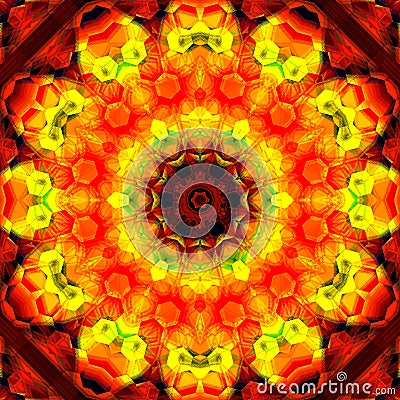 Colorful Hexagonal Rotate Flower Of Rainbow Colored Pattern Knitted ...