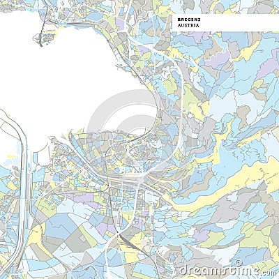 Colorful Map Of Bregenz, Austria Cartoon Vector | CartoonDealer.com ...