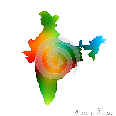 Colorful Map Of India Vector Illustration | CartoonDealer.com #32420458