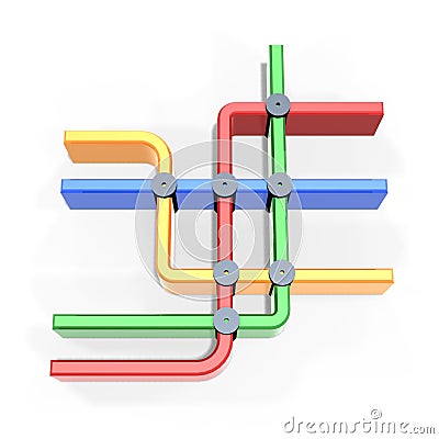 Colorful Metro Map Symbol Stock Image | CartoonDealer.com #13744075