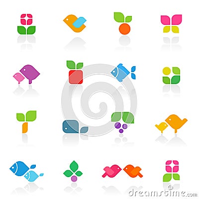 Colorful Nature. Vector Logo Template Set. | CartoonDealer.com #11726402