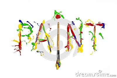 Colorful Paint Splash Painted Word Paint Stock Illustration - Image ...