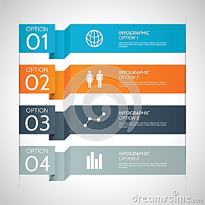 Colorful Paper Infographic Option Background Vector Illustration ...