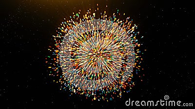 Colorful Particles Disappear in Center of Space. Motion Stock Video ...