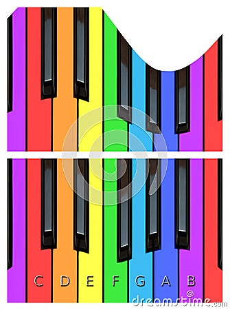 Colorful Piano Keys, Keyboard In Rainbow Colors Stock Photo - Image ...