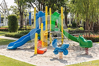 Colorful Playgrounds In Park Royalty-Free Stock Photography ...