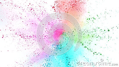 Colorful Powder Exploding on White Background in Super Slow Motion ...