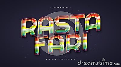 Colorful Rastafari Text Style With Glowing Effect Vector Illustration ...