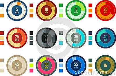 Colorful Timers Set Vector Illustration | CartoonDealer.com #59526560
