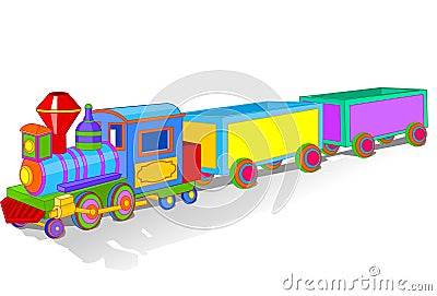 Colorful Toy Train Cartoon Vector | CartoonDealer.com #15311835