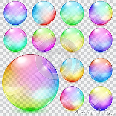 Colorful Transparent Glass Spheres Stock Vector - Image: 47639321