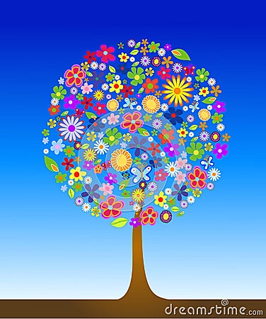 Colorful Tree With Flowers Stock Photo - Image: 5063760