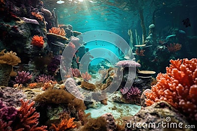 Colorful Underwater Shot Of Barnacles And Corals Stock Photography ...