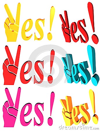 Colorful Yes Signs Royalty Free Stock Photos - Image: 16002048