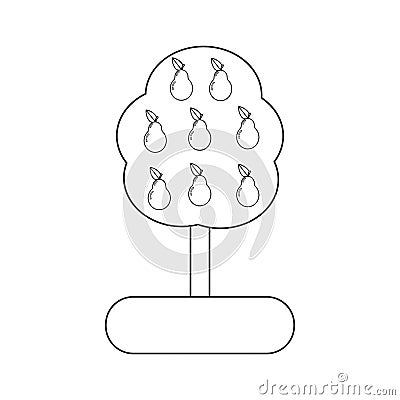 Coloring Book For Children. Vector Illustration. Tree Pears ...