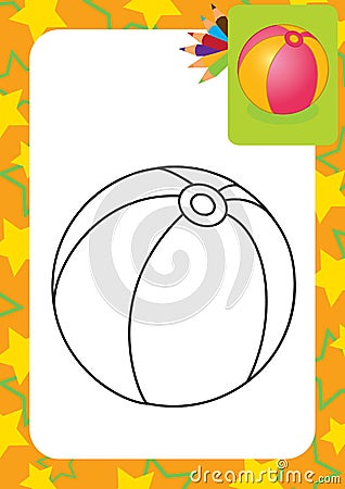 Coloring Page. Toy Ball Cartoon Vector | CartoonDealer.com #55598745