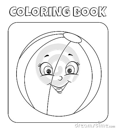 Round Ball Coloring Page For Kids Vector Illustration | CartoonDealer ...