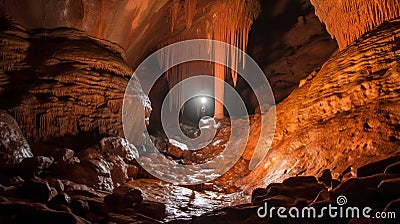 A Colossal Cavern Illuminated By A Light. Stock Photo | CartoonDealer ...