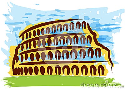 Colosseum Cartoon Vector | CartoonDealer.com #24076567