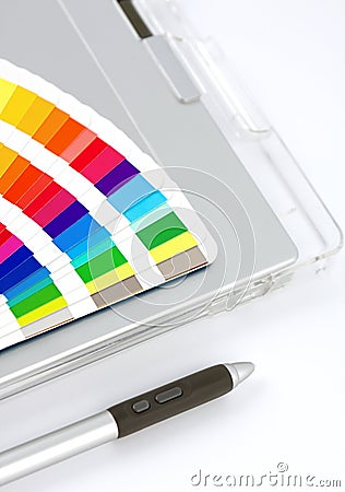 Colour Chart, Graphics Tablet And Pen Royalty-Free Stock Photo ...