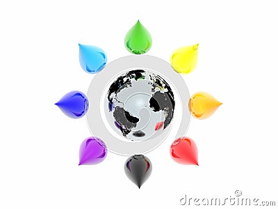 Colour Drops Stock Image - Image: 1612511