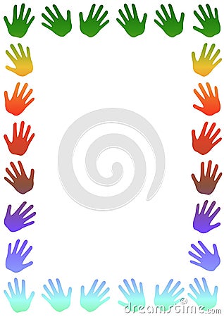 Colorful Hand Prints Border Frame Royalty-Free Stock Photography ...