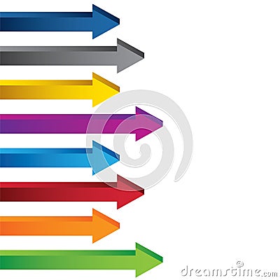 Colourful Blank 3D Chart Arrows Collection Cartoon Vector ...