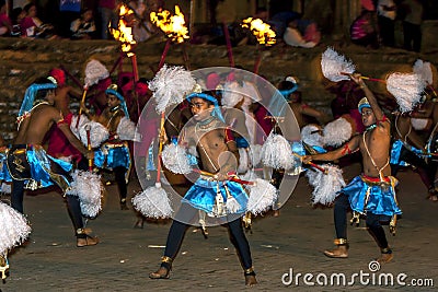 Colourful Chamara Dancers Perform During The Esala Perahera In Kandy ...