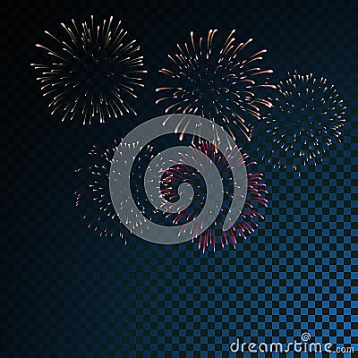 Colourful Fireworks Vector On Transparent Background | CartoonDealer ...