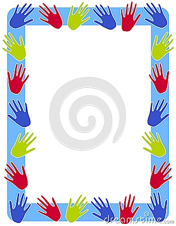 Colored Hands Border Frame Stock Illustrations – 55 Colored Hands ...