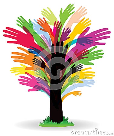 Colourful Hand Tree Royalty Free Stock Image - Image: 37127556