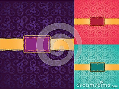 Colourful Henna Background, With Banner Vector Illustration ...