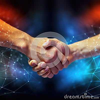 Interactions. Handshake. Generative AI (Real 300 DPI) Royalty-Free ...