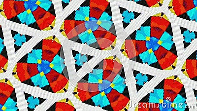 Colourful Pixel Triangle Pattern on White Background, Spinning Stock ...