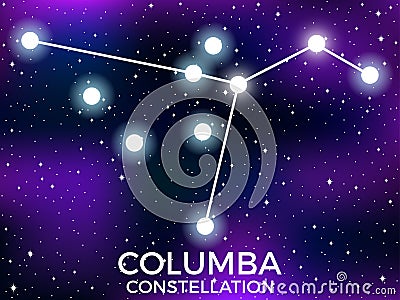 Columba Constellation. Starry Night Sky. Cluster Of Stars And Galaxies ...