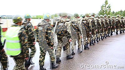 Column of soldiers stock video. Video of parade, world - 55540639
