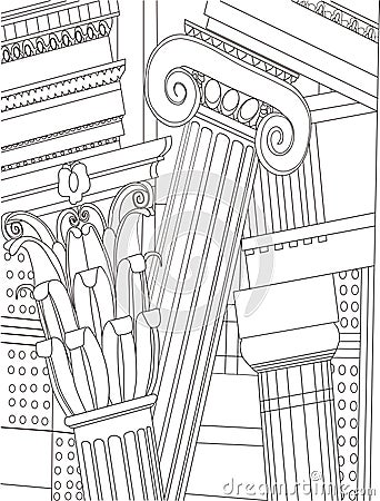 Set of classic columns stock vector. Illustration of marble - 31580988