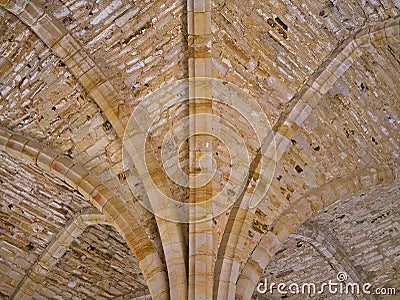 Columns And Stonework In A Gothic Limestone Vaulted Ceiling Editorial ...