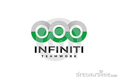 Combination Of Teamwork Symbol And Infinity Shape. Vector Illustration ...