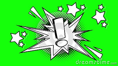 Comic Animated Exclamation Point . Green Screen Stock Video - Video of ...