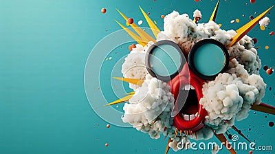 Comic Book Explosion With Stars And Exclamations, Dynamic Burst ...