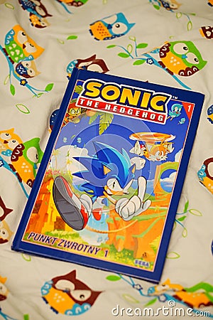 Comic Book Of Sonic The Hedgehog Laying On A Sheet Editorial Photo ...