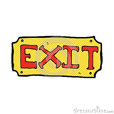 Comic Cartoon Exit Sign Royalty-Free Stock Photo | CartoonDealer.com ...