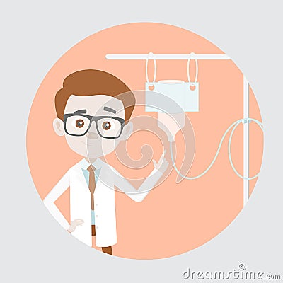 Comic Forensic Pathologist Presenting Iv Fluid Intravenous Drop Saline ...