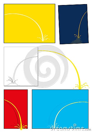 Comic Pee Urine Stream Cartoon Set | CartoonDealer.com #189715591